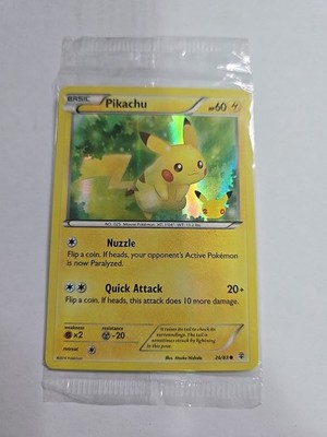 SEALED POKEMON PROMO CARD - XY GENERATIONS 20th ANNIVERSARY - PIKACHU ...
