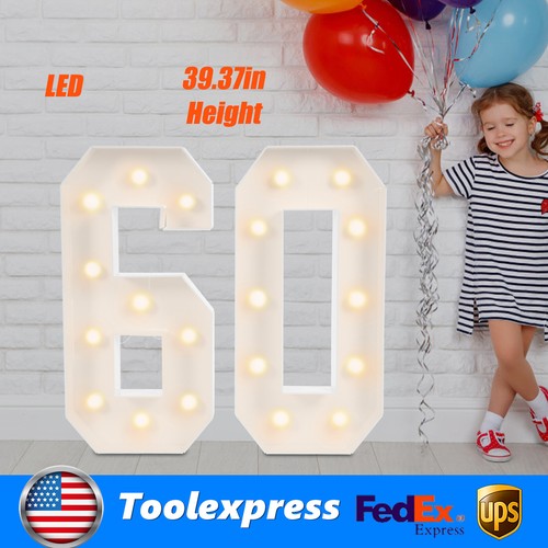 39.37in Height Decorative LED Light Up Numbers, Light Up Number Sign ...