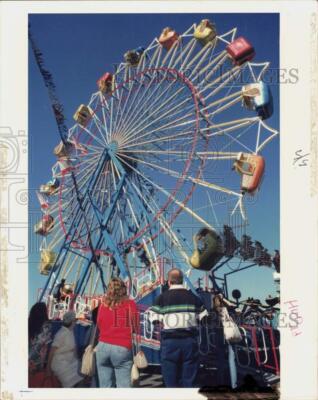 1990 Press Photo "Super Thrill Ride" ferris wheel at Houston Livestock ...