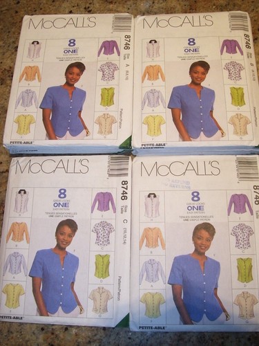 🌹UNCIRCULATED McCALL'S #8746 - LADIES BLOUSE - TOP or JACKET PATTERN 6 ...