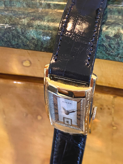 1930s ROLEX Rarest Epic Art-Deco Dial Design Watch Rectangle Curvex ...