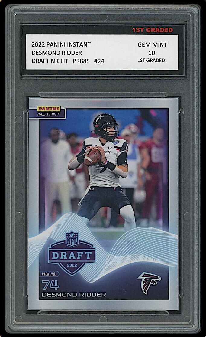 Desmond Ridder 2022 Panini Instant Nfl Draft Night 1st Graded 10 Rookie