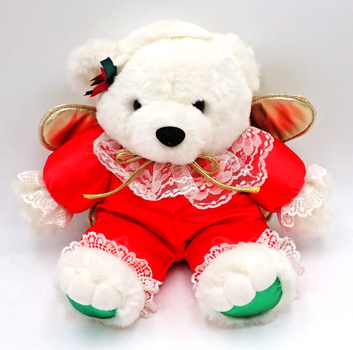 Fordlet International Poofy Teddy Bear Angel Wings Christmas Satin Lace ...