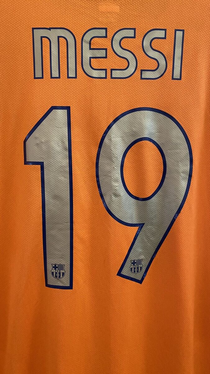 Leonel Messi Barcelona jersey #19 Away 2007-08 Spain 100 Leonel Messi Barcelona jersey #19 Away 2007-08 Spain 100