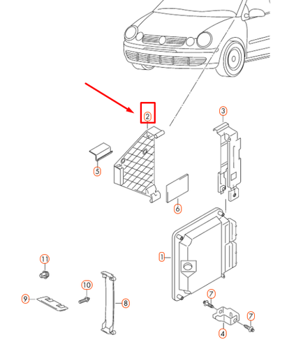 VW POLO 9N MK4 Engine Control Unit Retainer 6Q0906507 NEW GENUINE | eBay