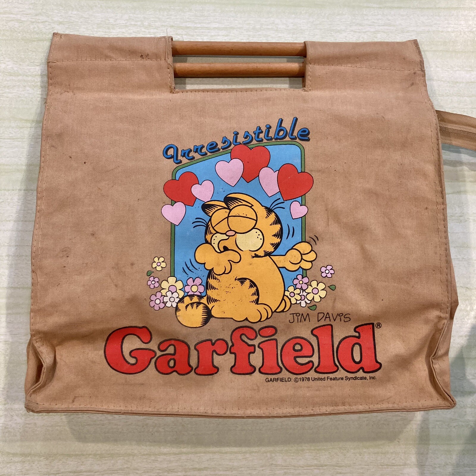 Vintage 1978 Garfield Irresistible Carry Bag Purse Ha… - Gem