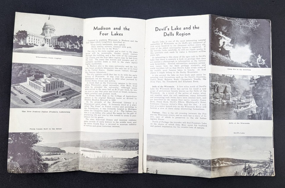Vtg 1930s WISCONSIN VACATIONLAND WOODS & WATERS Brochure Booklet | eBay