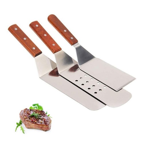 Wooden Handle Grill Turner for Teppanyaki Cheese Pizza Baking Tool BBQ ...