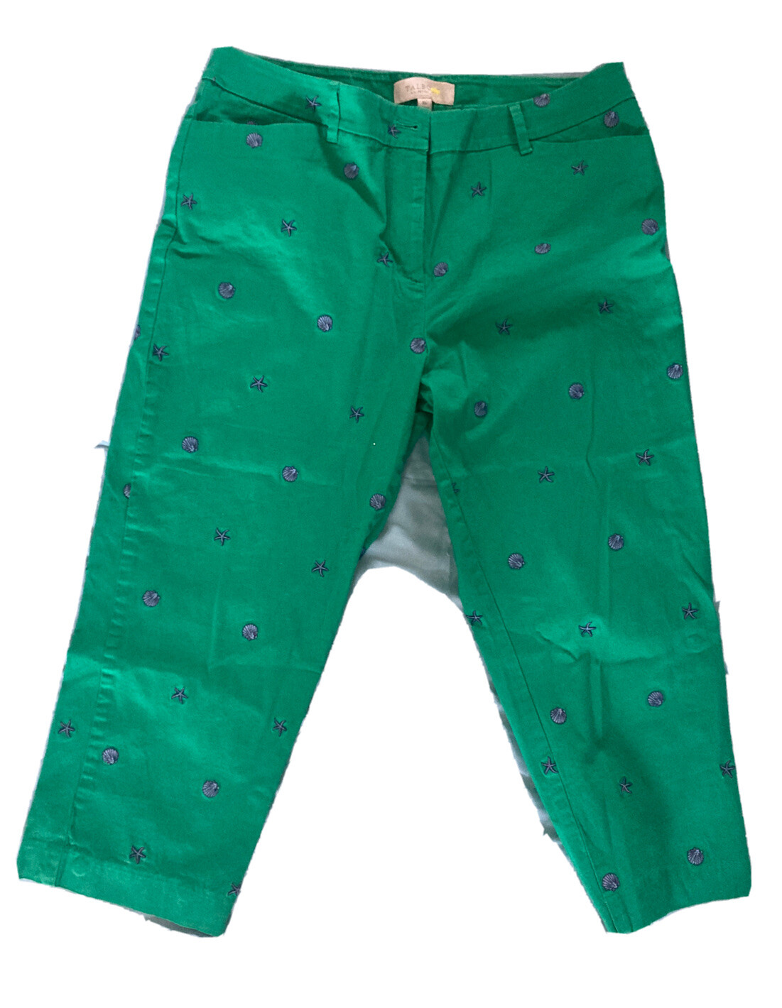 Talbots capri pants Petite 10P green sea shells starf… - Gem