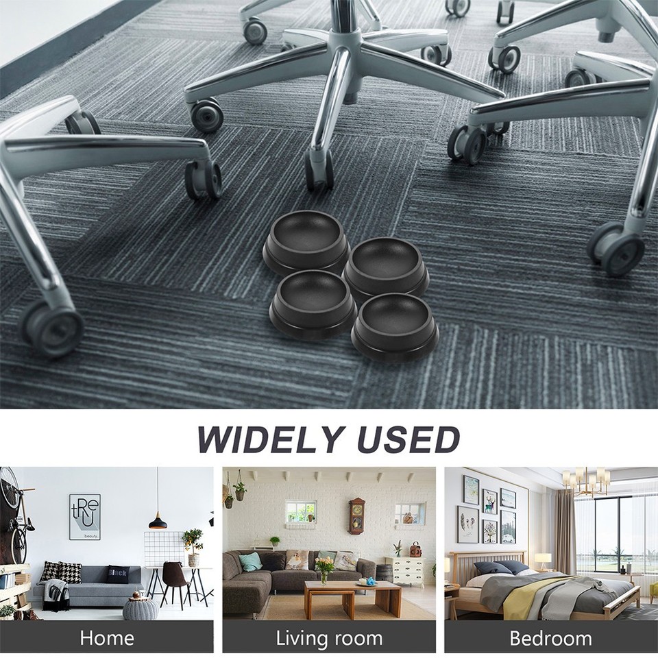 8pcs Rubber Anti Skid Caster Cups Furniture Pads Chair Leg Protectors ...