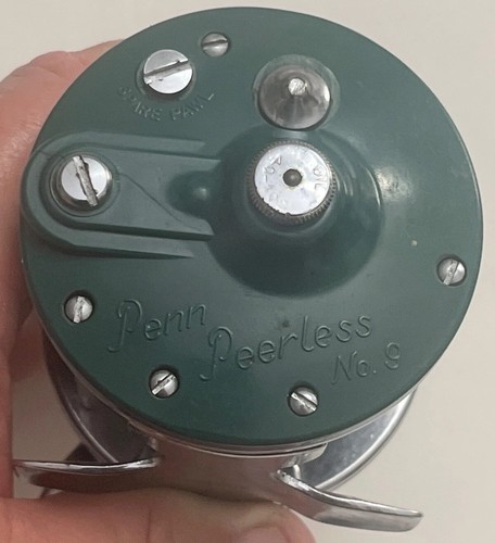 Vintage - Penn Peerless No. 9 Fishing Reel - Rare Green Sides - Works ...