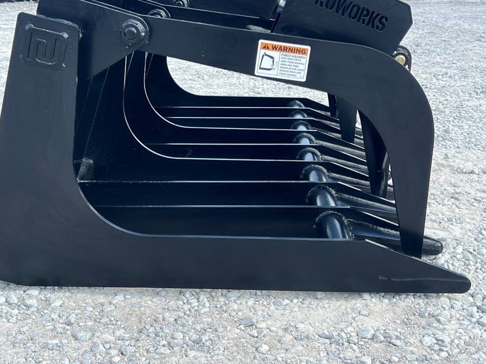 72" Root Rake Grapple Extreme Duty Dual Cylinder Attachment Fits Skid ...