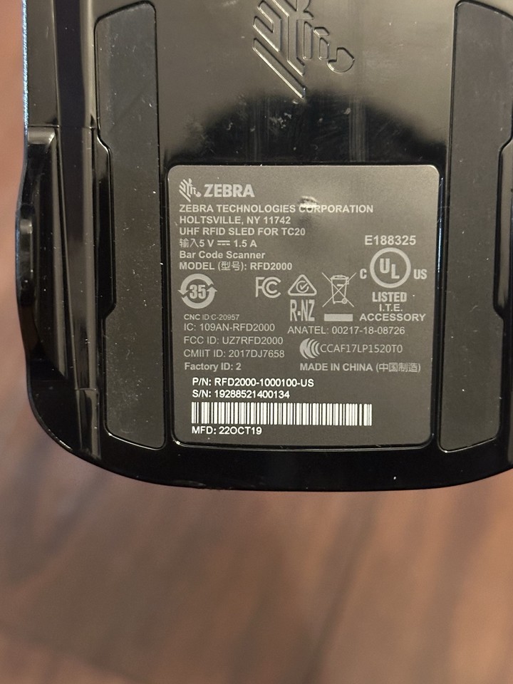 Zebra TC20 Handheld Mobile Computer RFD2000 UHF RFID Sled RFD2000-1000200-US | eBay