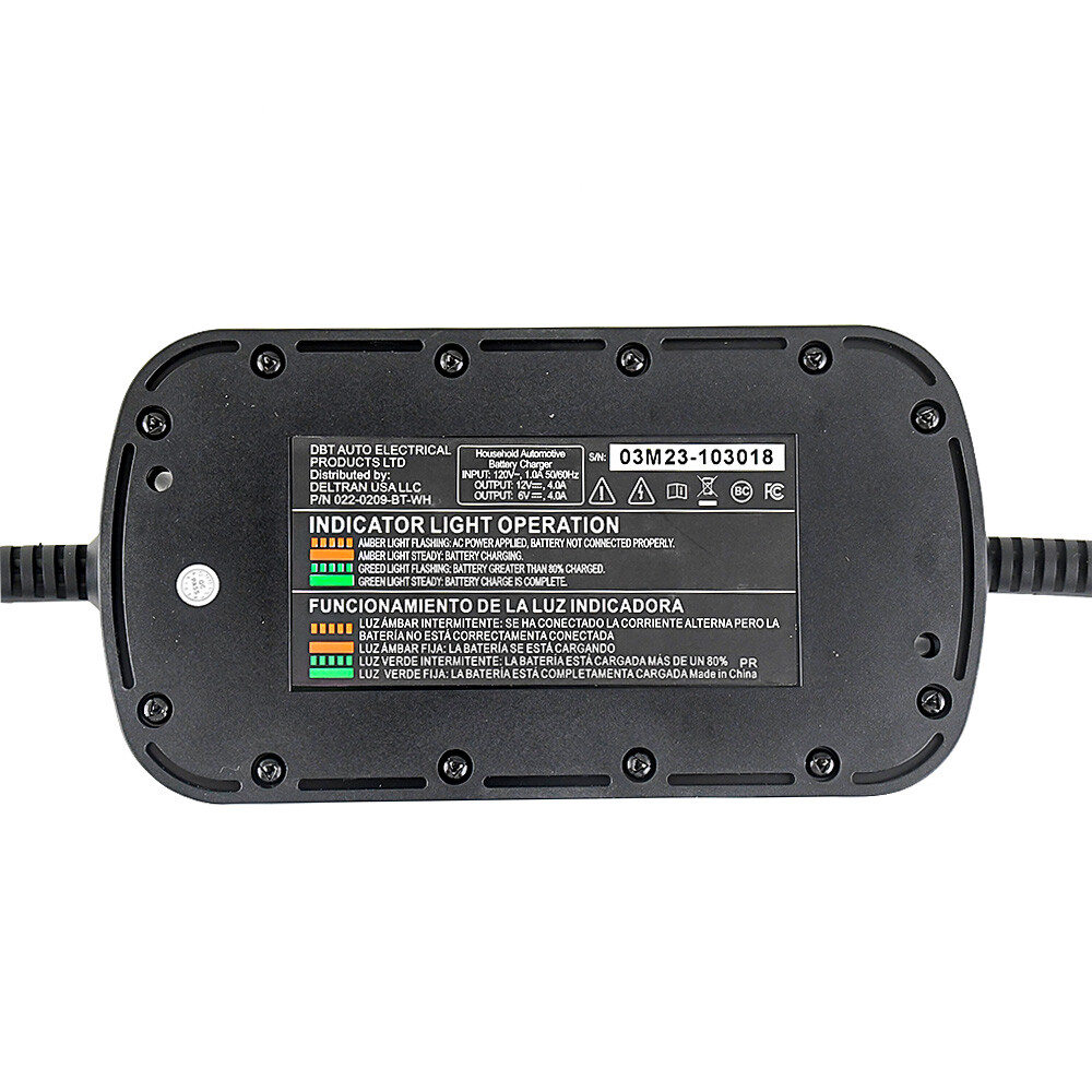 6 or 12 Volt 4 Amp Battery Tender Charger for Truck Motorcycle ATV with ...