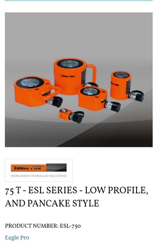 Eagle Pro ESL-750 (75 Metric Ton Hydraulic Jack Low Profile Pancake) | eBay