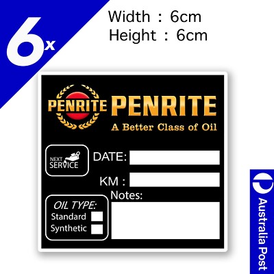PENRITE Oil Change Service Reminder x6, Car, Trucks, Ute Sticker | eBay ...