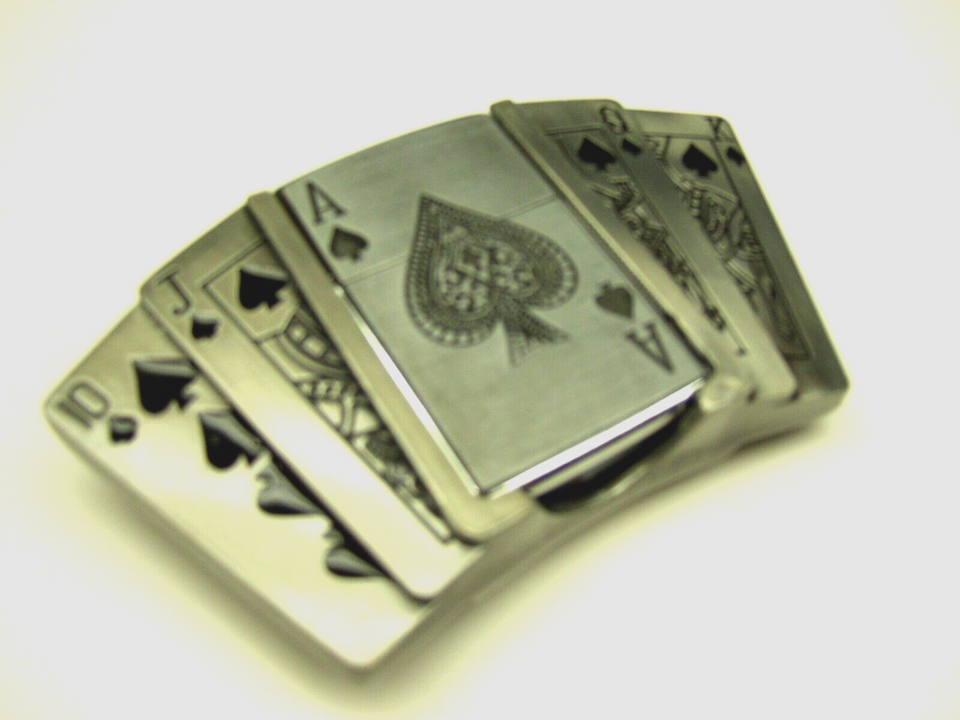 Belt Buckle Lighter, Cards, Ace, Royal Flush, Poker, Fits: Belt width 1 ...
