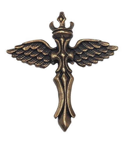 Bronze Tone Eagle Angel Wing Winged Crown Cross Sword… - Gem