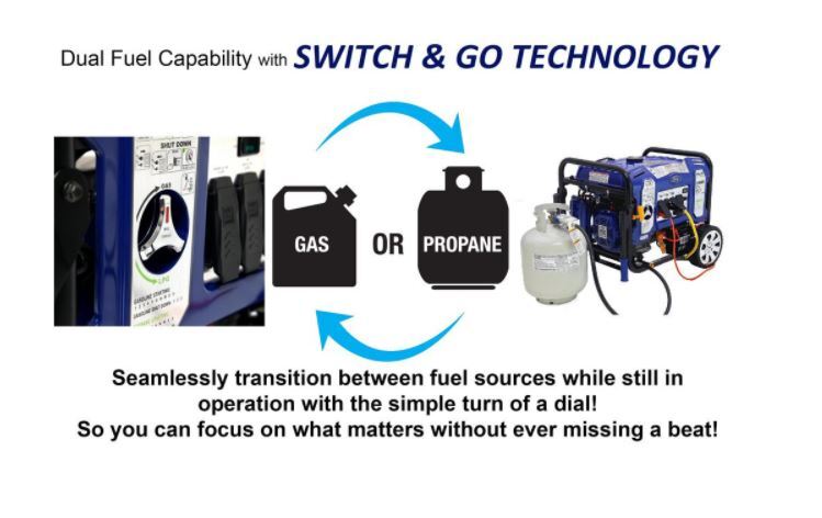 Ford 11050W Dual Fuel Portable Generator Switch&Go Technology and ...