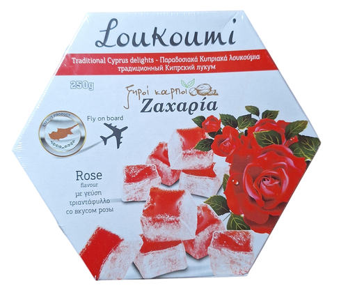 Traditional Cyprus/Turkish Loukoumi Delight Sweet Zacharia 250g - 1x ...