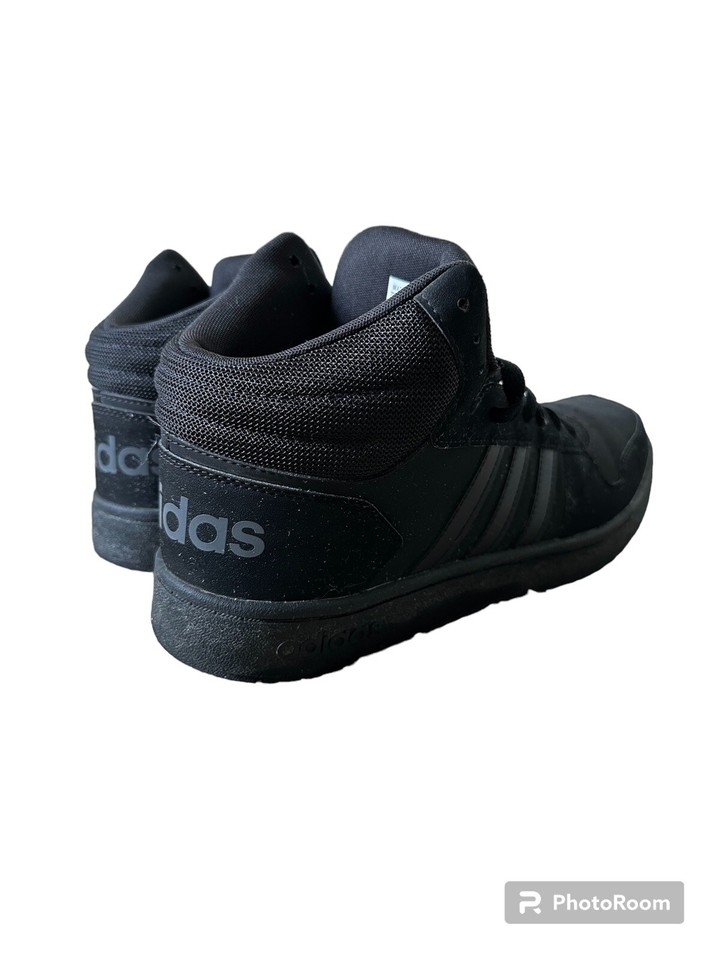 Size 11 - adidas Hoops 2.0 Mid Black | eBay