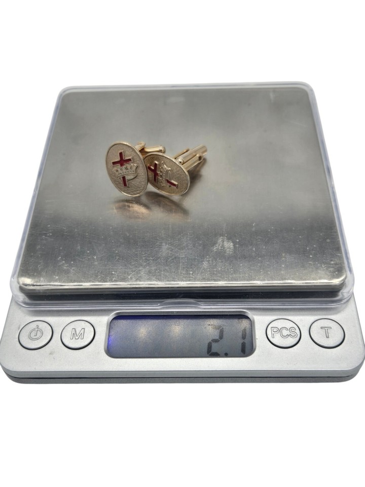Royal Black Preceptory Gold Tone Red Cross Cuff Links Masonic | eBay