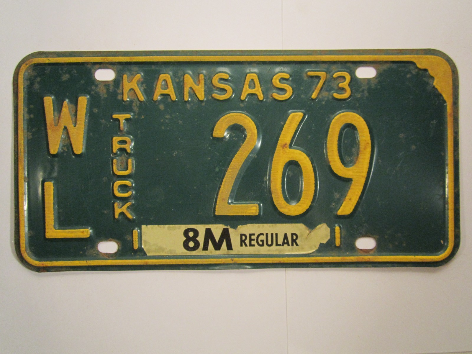 LICENSE PLATE Truck Tag 1973 KANSAS WL 269 [Z270] | eBay
