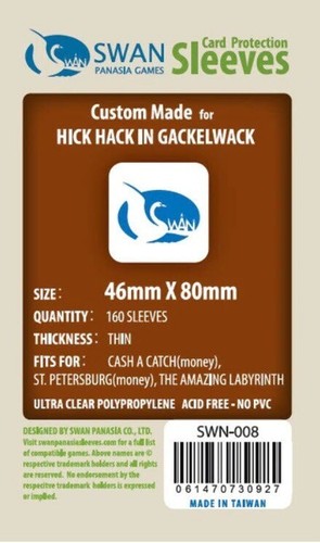 160 Swan Panasia 'Hick Hack' Board Game Card Sleeves Clear 46 x 80mm ...