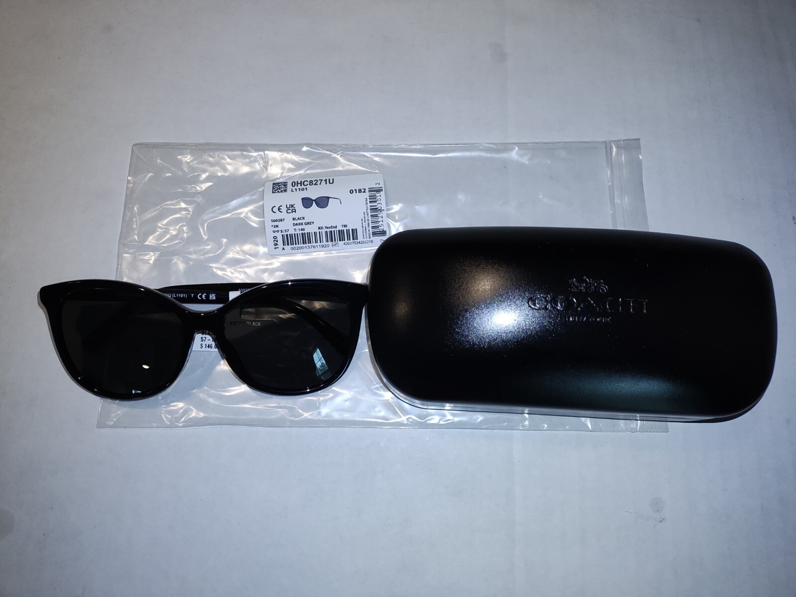 Coach Hc8271u 500287 Black Dark Grey 57 Mm Women's Sunglasses for sale ...