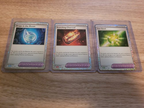 Pokemon Classic Collection Starter Tools Card set Sun Seed, Charcoal ...