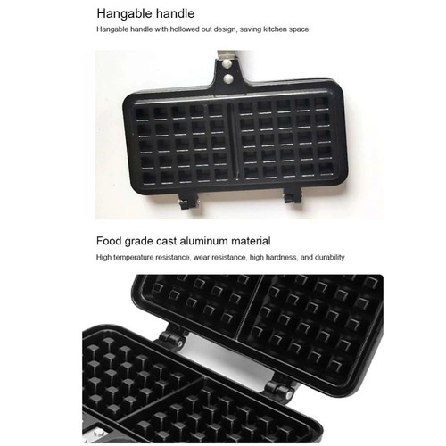 Rectangle Waffle Baking Pan Long Handle Waffle Maker Machine Camping ...