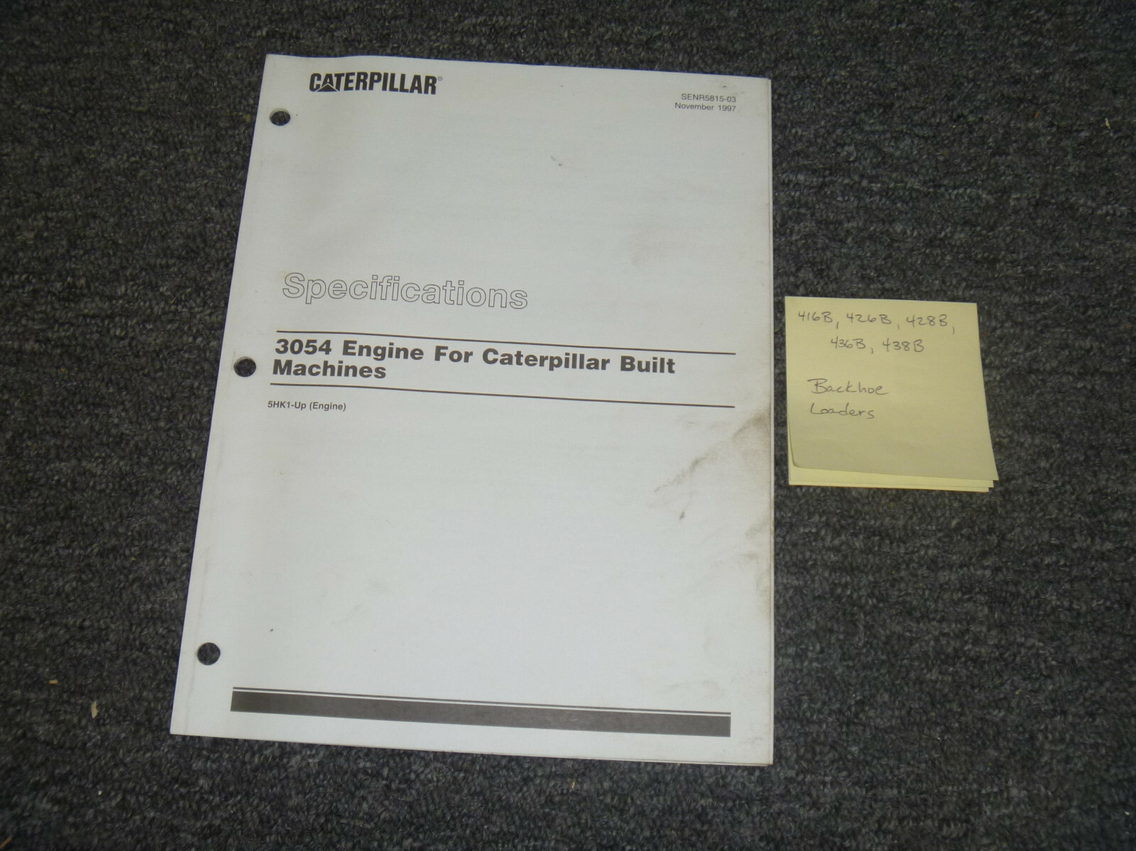 CAT Caterpillar 3054 Engine 428B 436B Backhoe Loader Specs Service ...