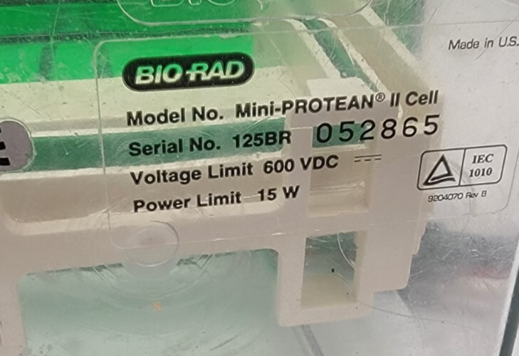 Bio-Rad Mini-PROTEAN II Cell 125BR 600VDC Electrophoresis Chamber | eBay