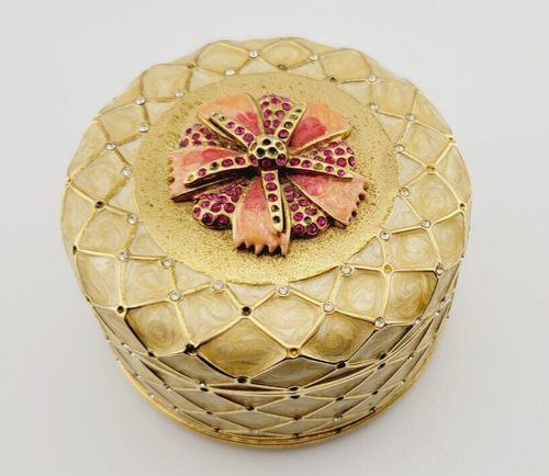 Wendy Reed Designs Enameled Hinged Lid Trinket Box Round Signed 1971 3. ...