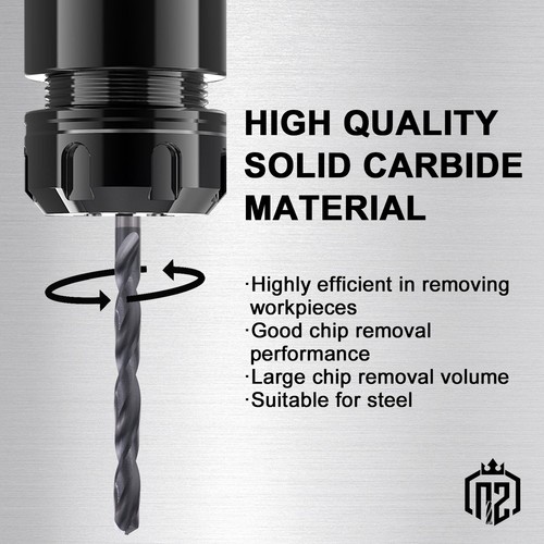 2Pcs 136 Point Angle 1/8"x1-1/4"x2-1/4" Solid Carbide Drill Bits ...