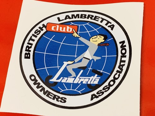 BRITISH LAMBRETTA OWNERS ASSOCIATION CLUB SELF ADHESIVE DECAL STICKER ...