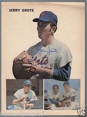 Jerry Grote Autographed Yearbook Page multiple image with Yogi Berra ...