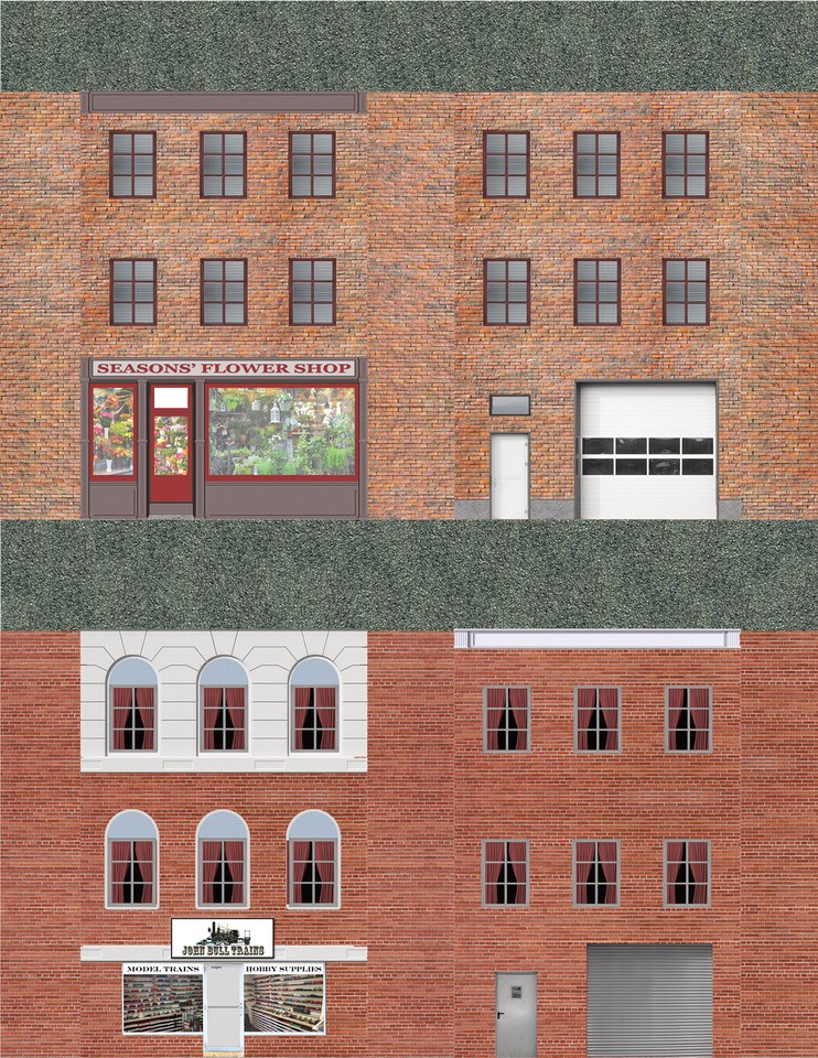 HO Scale Flat Front Buildings for Model Trains - 20 Total Front and ...