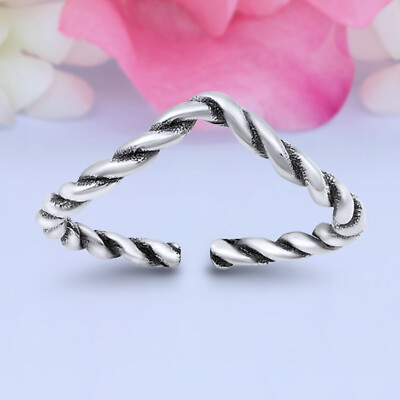 4mm V Shape Band 925 Sterling Silver Toe Ring Thin Adjustable Toe Ring ...