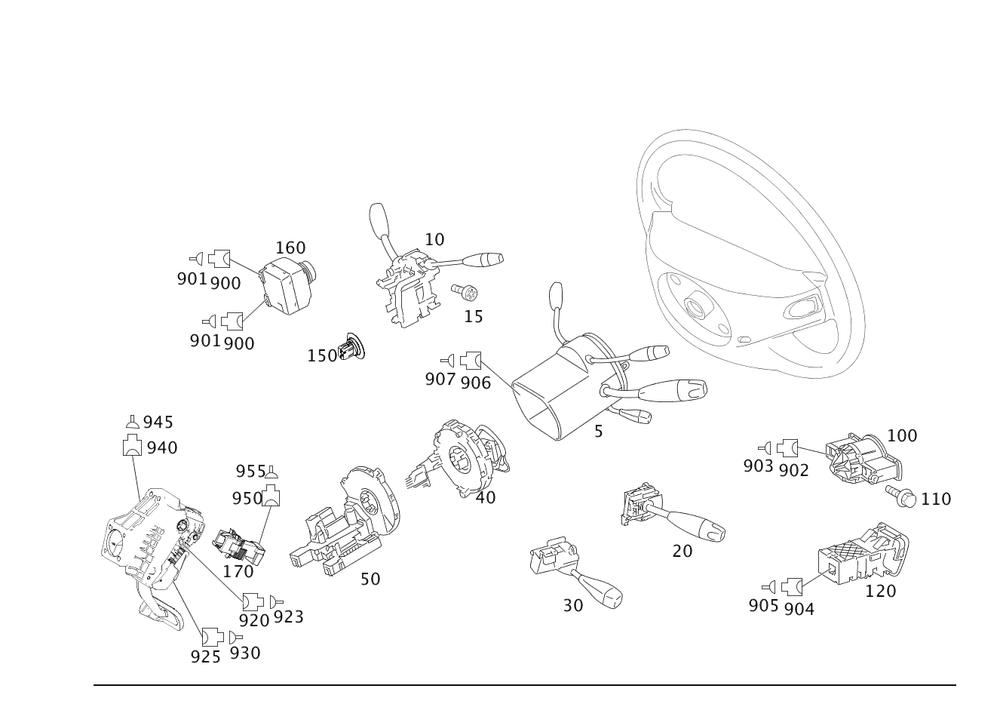 Mercedes-Benz W221 Electronic Parking Hand Brake Switch 2215401445 OEM ...