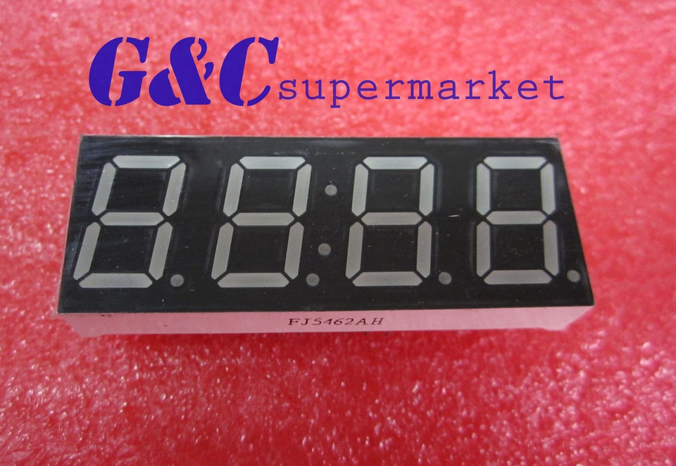 50PCS 0.56 inch 4 digit Red led display 7 segment Common cathode+Clock ...