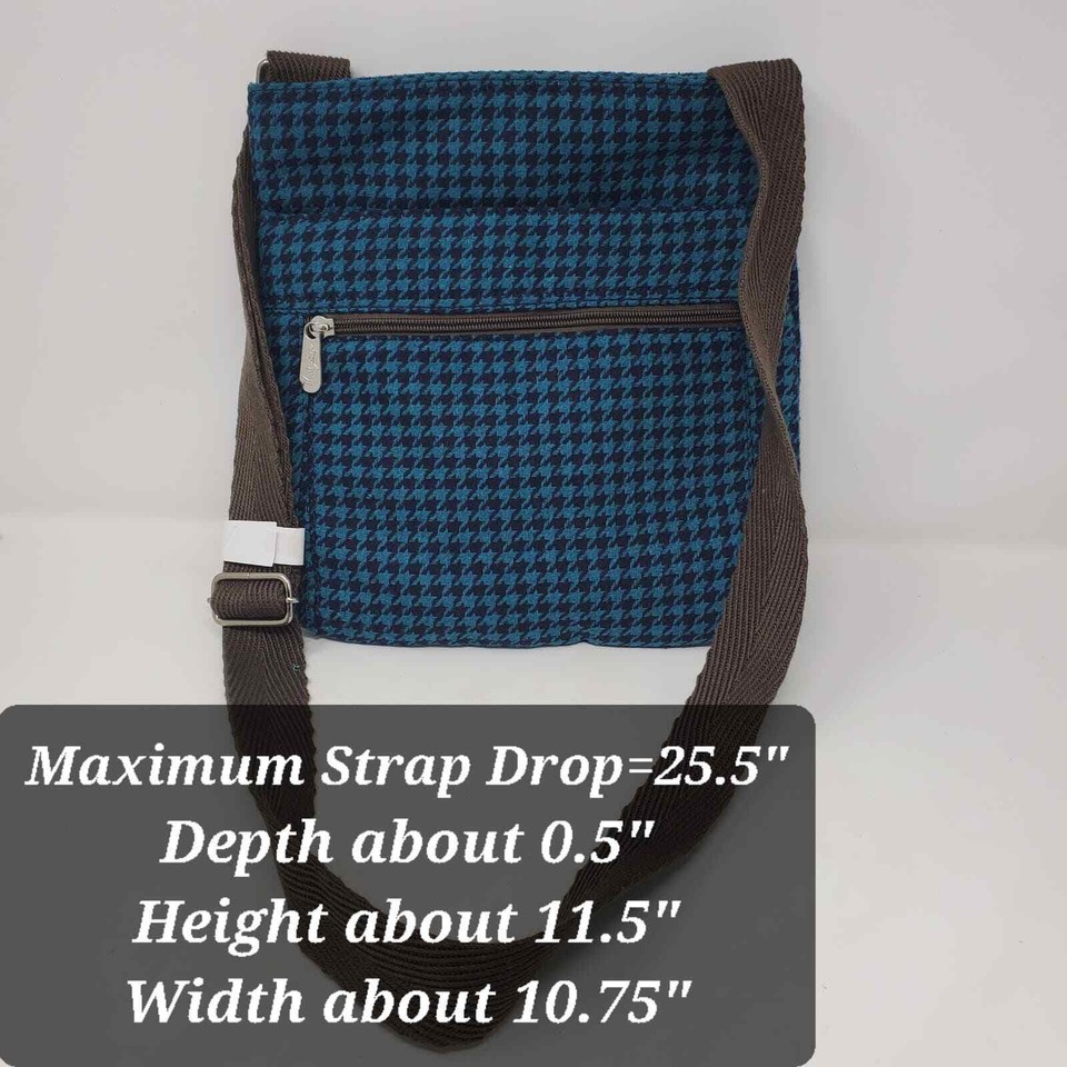 Thirty-One Crossbody Teal Houndstooth Organizing Adjustable Bag | eBay