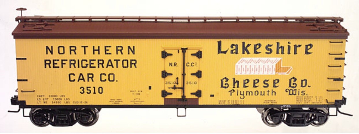 ATLAS O 2-RAIL LAKESHIRE CHEESE 40’ WOOD SIDE REEFER CAR! O SCALE ...