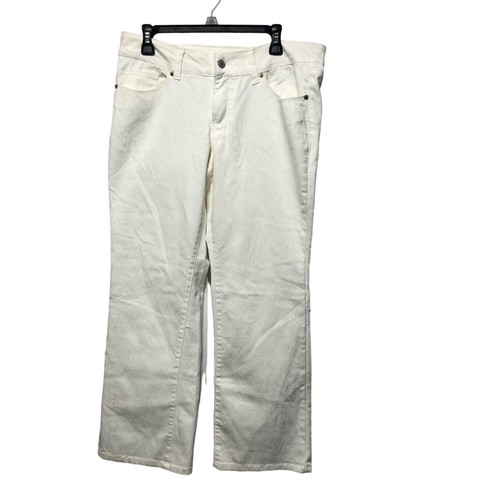 Faded Glory White Bootcut Jeans Womens Size 14P Midrise Tummy Control ...