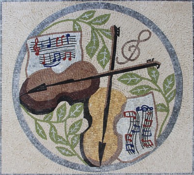 Mosaic Marble Decorated Cello Musical Instrument GEOMETRICAL Design ...