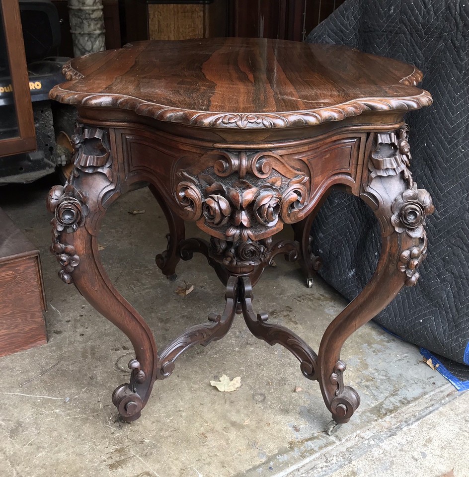 ROSEWOOD CARVED ROCOCO TABLE, ALEXANDER ROUX | eBay