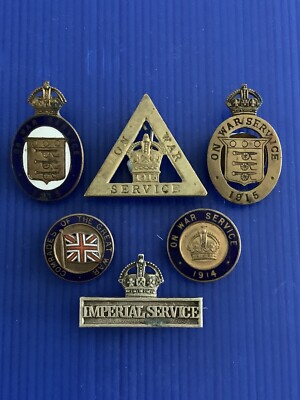 Very Old WW1 Original On War Service And Imperial Service Pin Badge ...