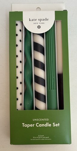 Kate Spade New York X Target 5ct Taper Candle Set 10” Green Black Cream ...