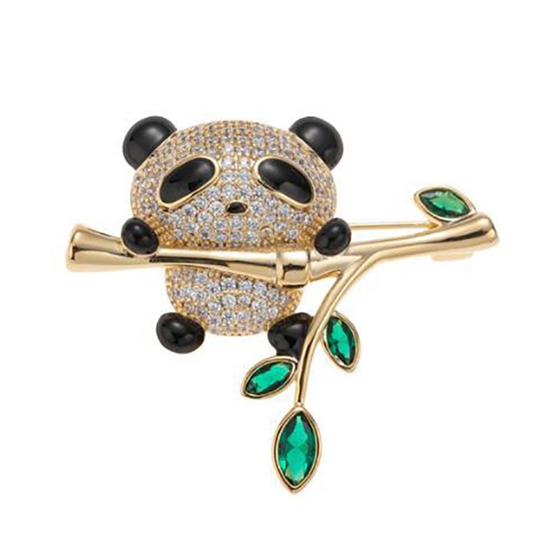 Süße Bambusblatt Panda Brosche Mini Tier Revers Pins Kleidungszubehör ...