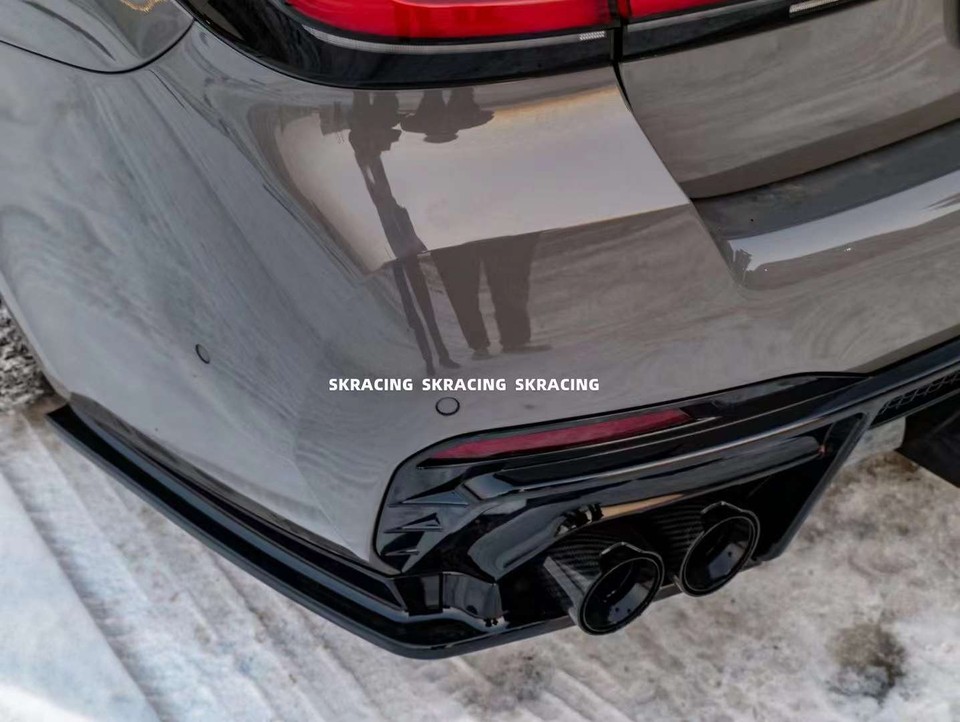 For 2021-2023 BMW G30 530i 540i Glossy Black Rear Bumper Diffuser Lip ...
